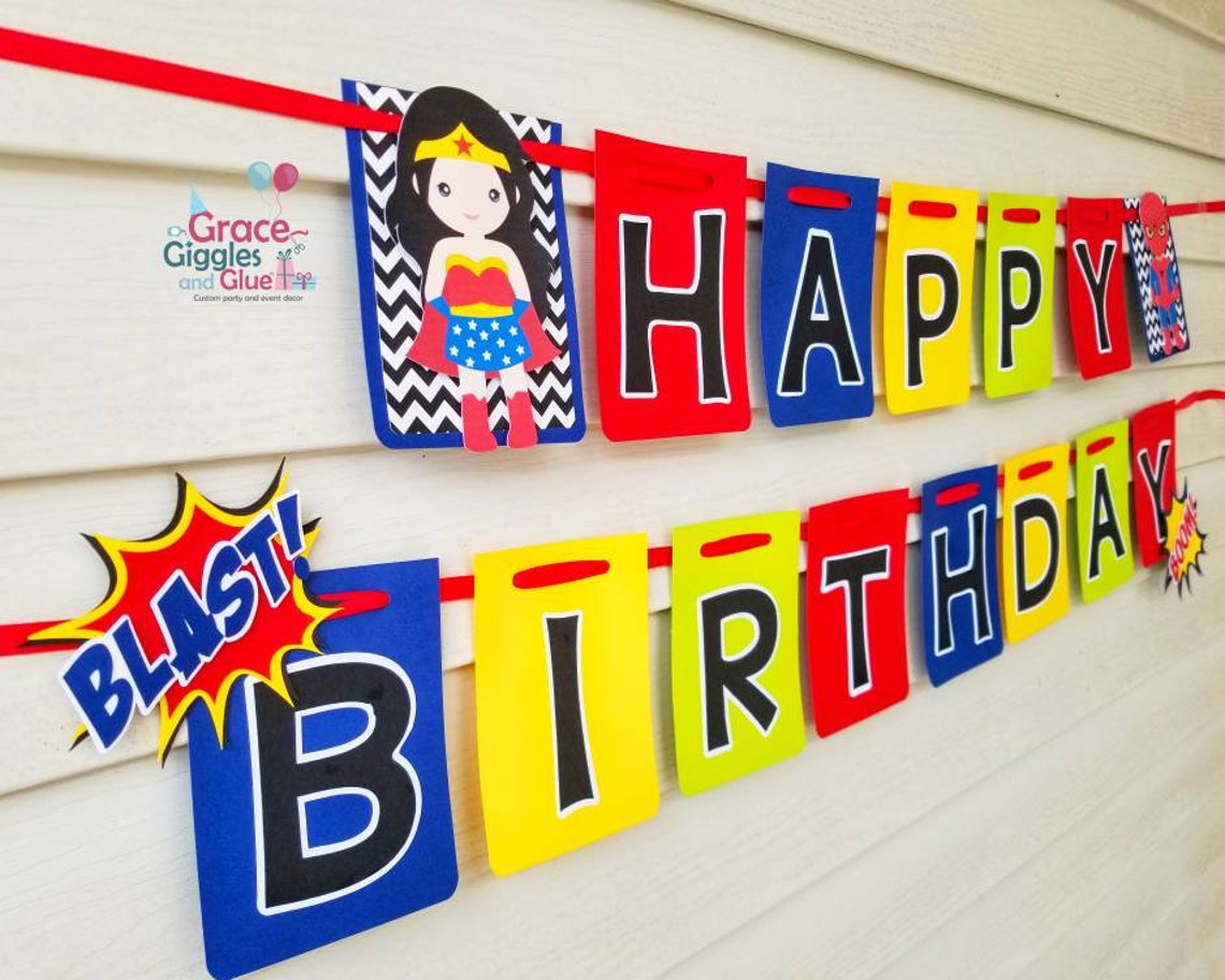 Superhero Themed Name Banner, Superhero Babyshower Banner, Superhero ...