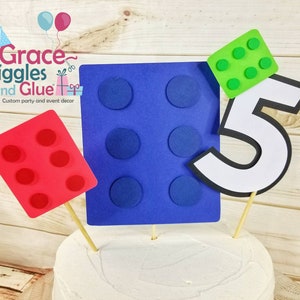 3pc Building Block Cake Topper - Etsy