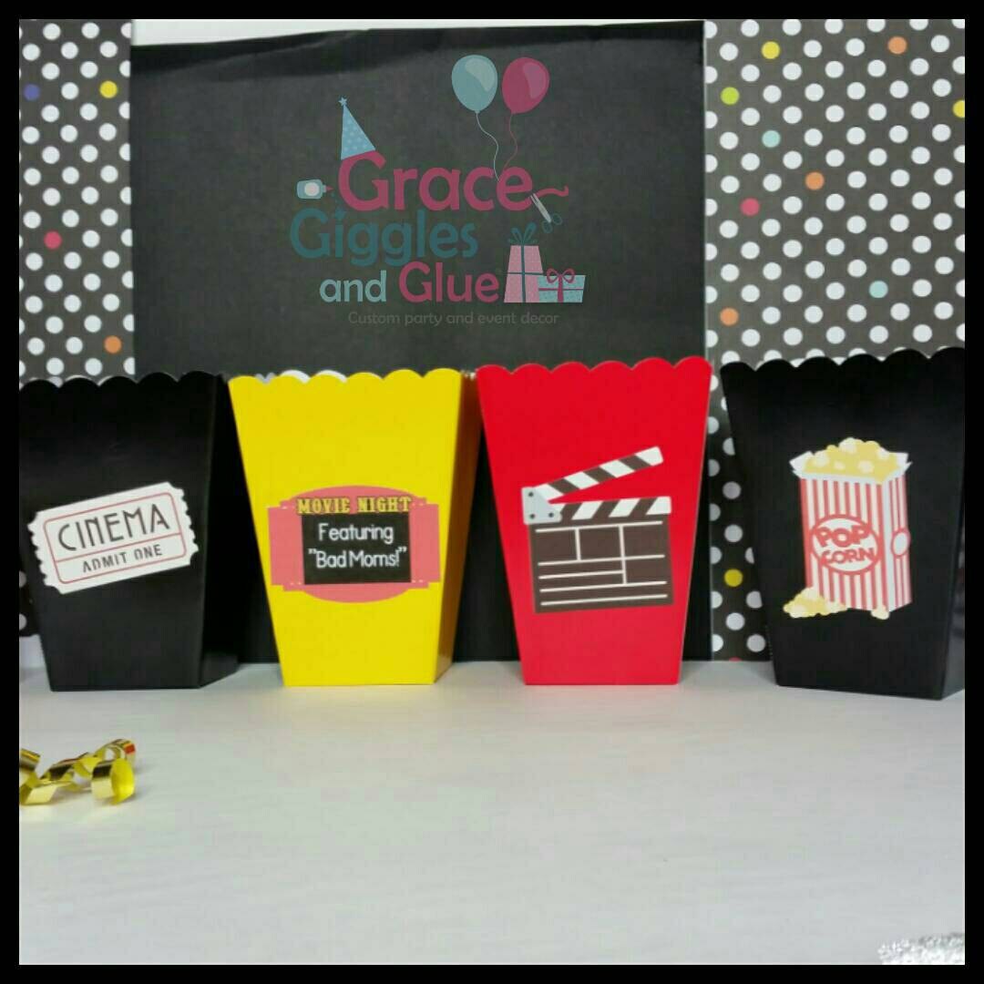 Movie Night Themed Snack/favor Boxes Movie Night Popcorn Box - Etsy