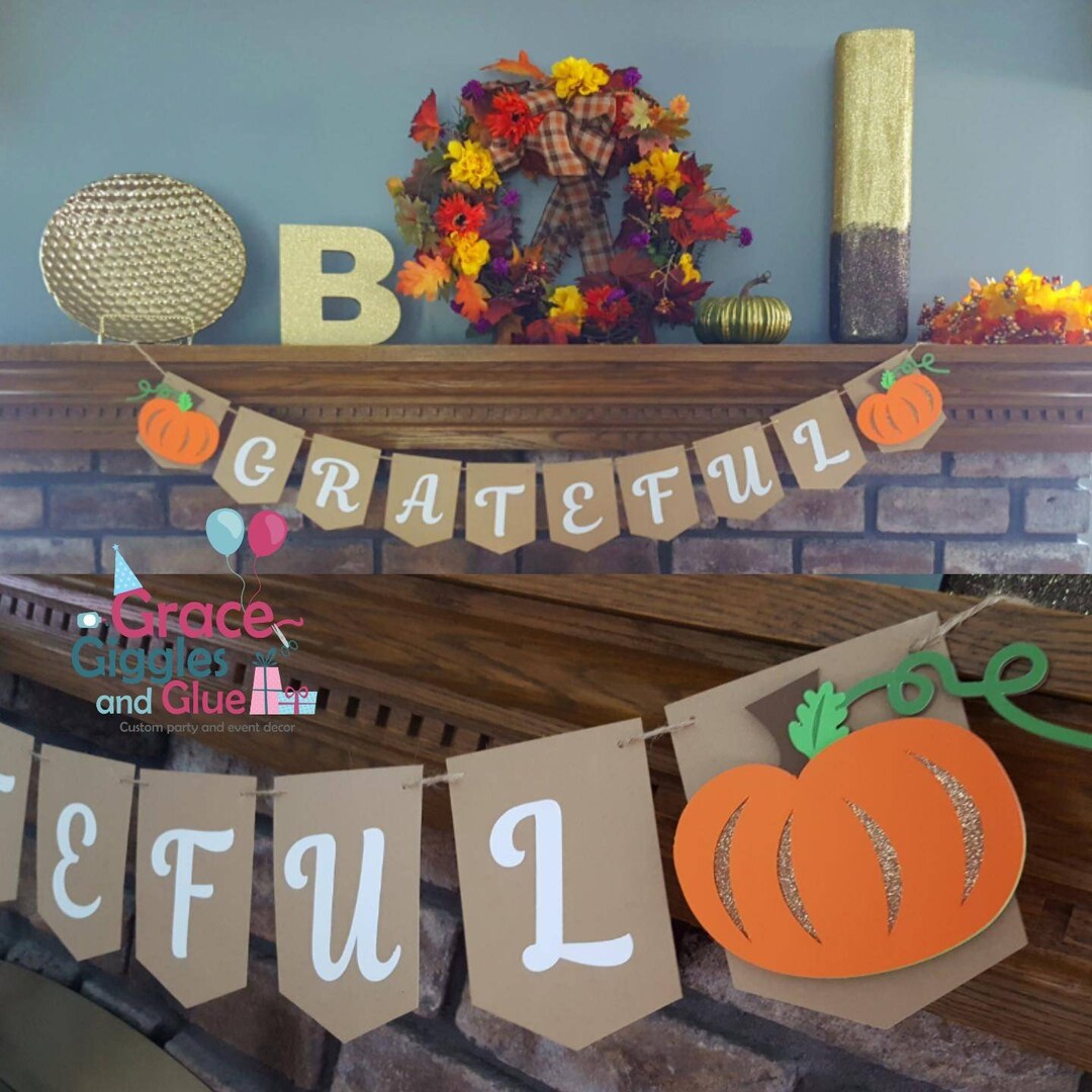 Grateful Fall Banner, Thanksgiving Home Decoration Banner - Etsy