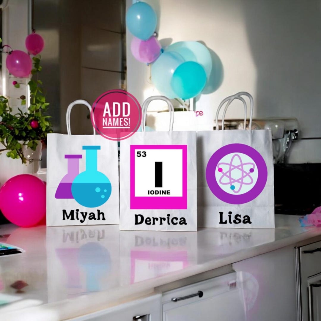 Girl Science Party Bags, Scientist Party Favors - Etsy
