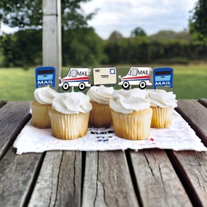 Mail Themed Cupcake Toppers, Mailman Party Toppers - Etsy