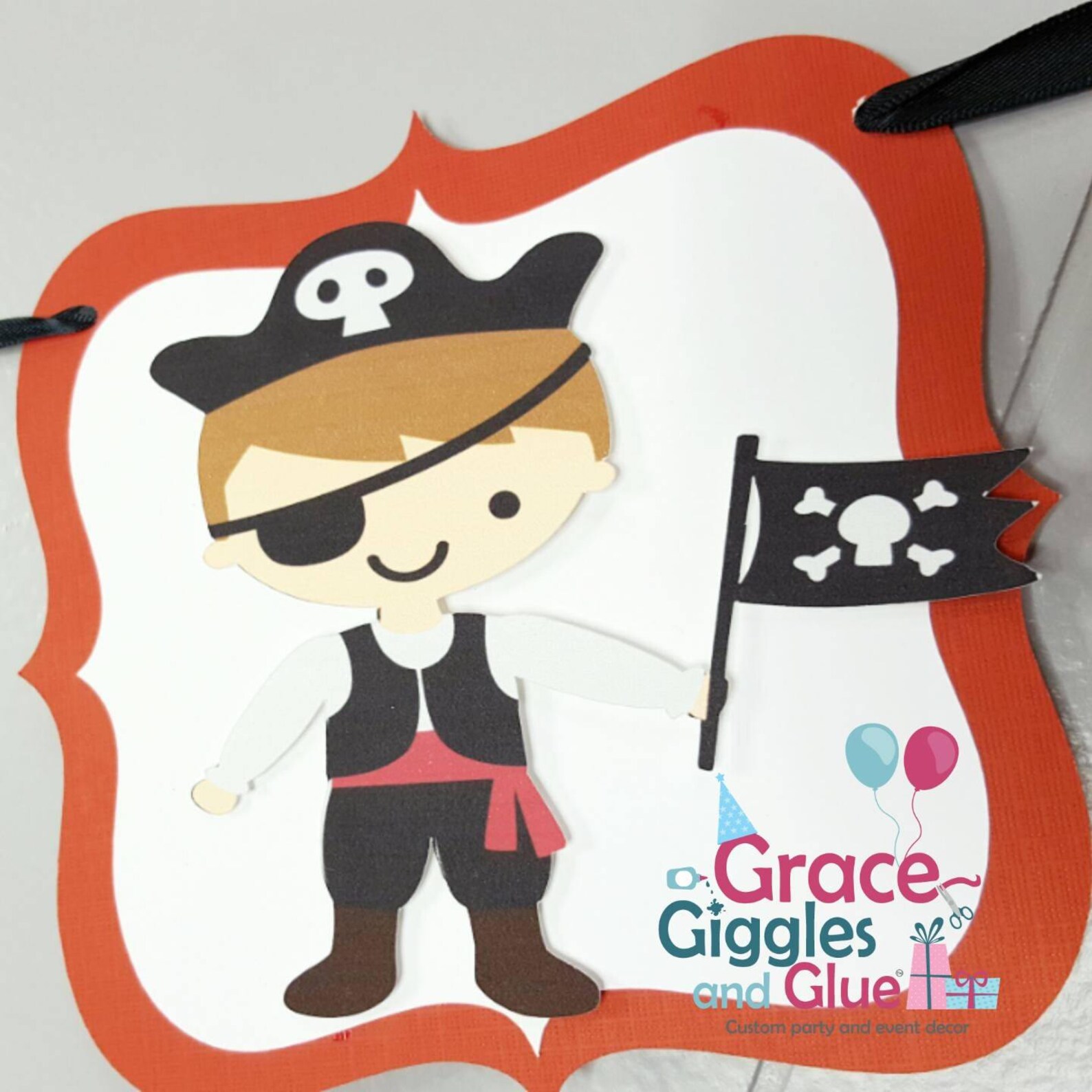 Pirate Themed Happy Birthday Banner | Etsy