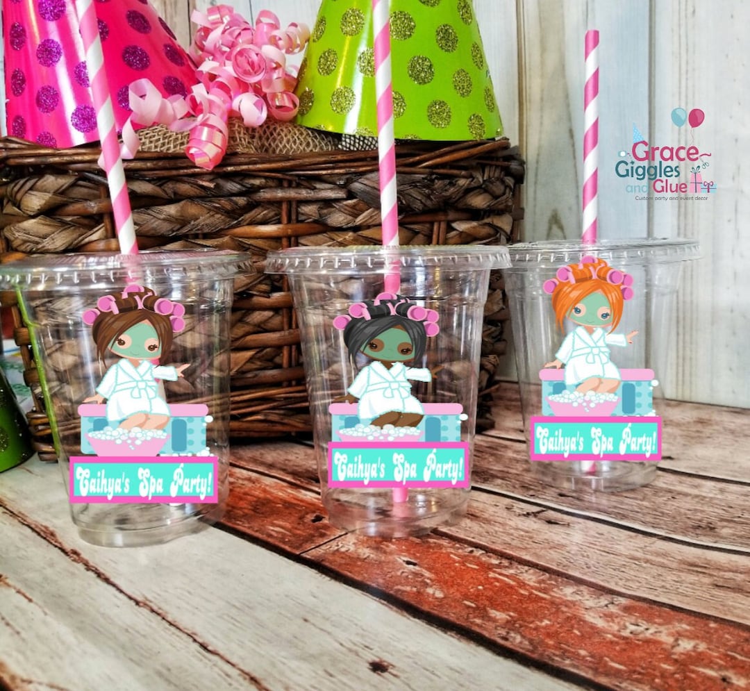 Personalized Spa Themed Party Cups - Etsy