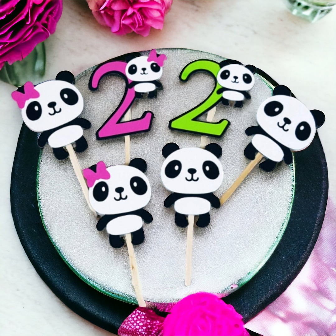Panda Themed Cupcake Toppers - Etsy
