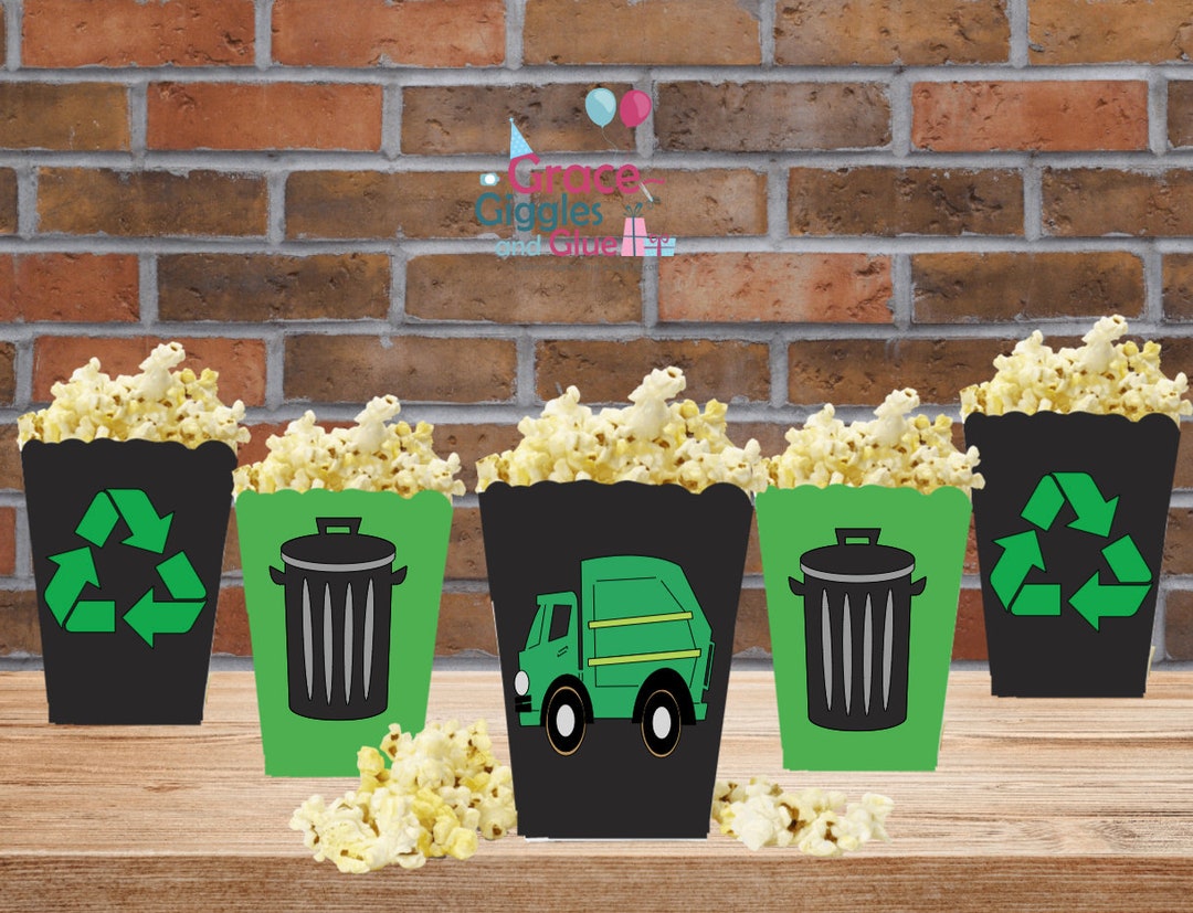 Garbage Truck Inspired Snack/favor Boxes, Trash Party Popcorn Box, - Etsy