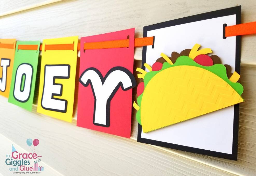 Taco Name Banner, Taco Twosday Banner, Taco Bout A Party Banner, Taco ...