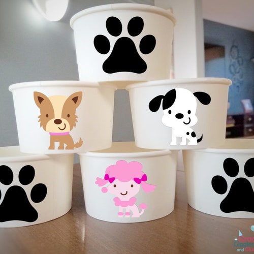 Puppy Party Snacks Cups Dog Party Snack Cups Puppy Birthday - Etsy