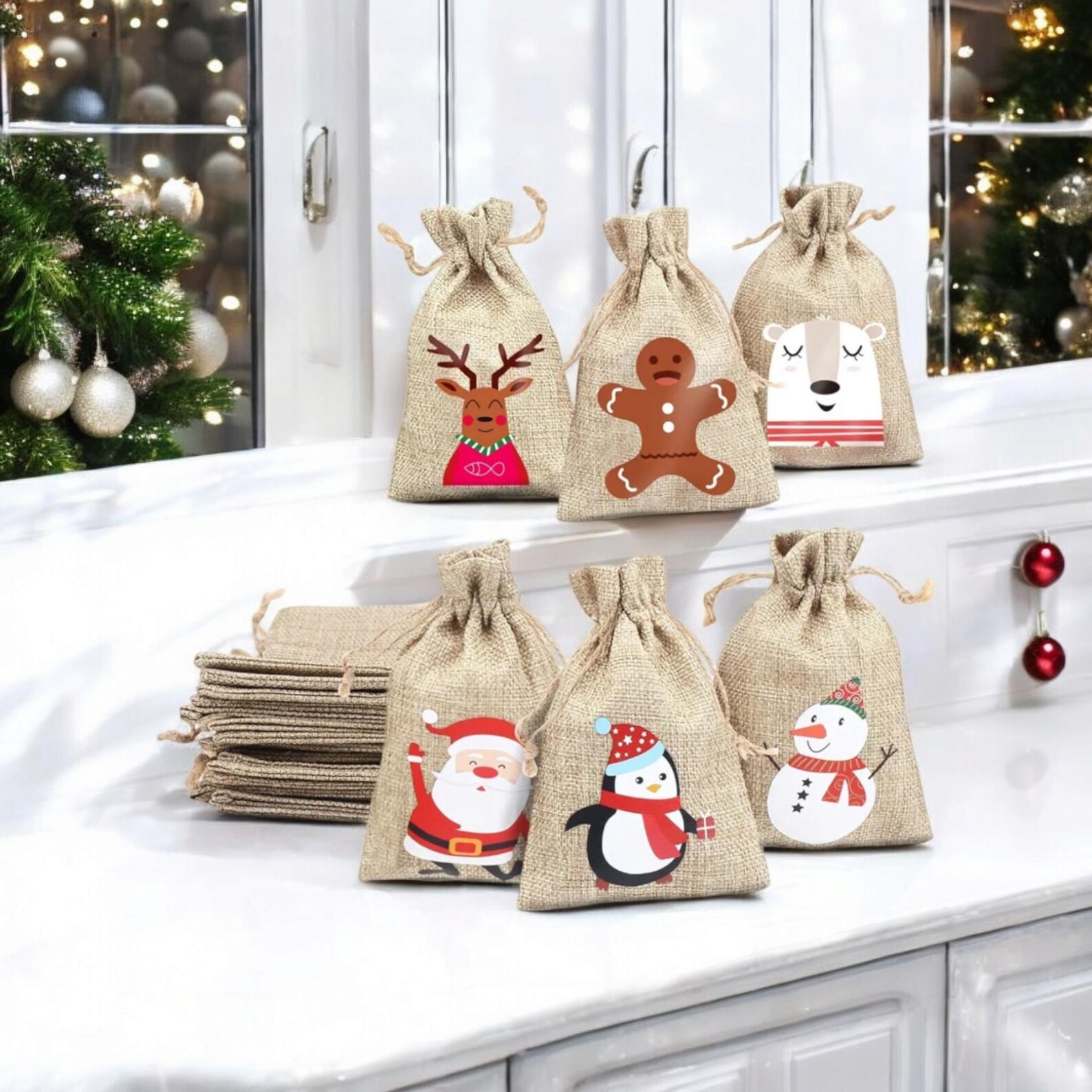 Personalized Mini Christmas Sacks, Christmas Treat Bags - Etsy