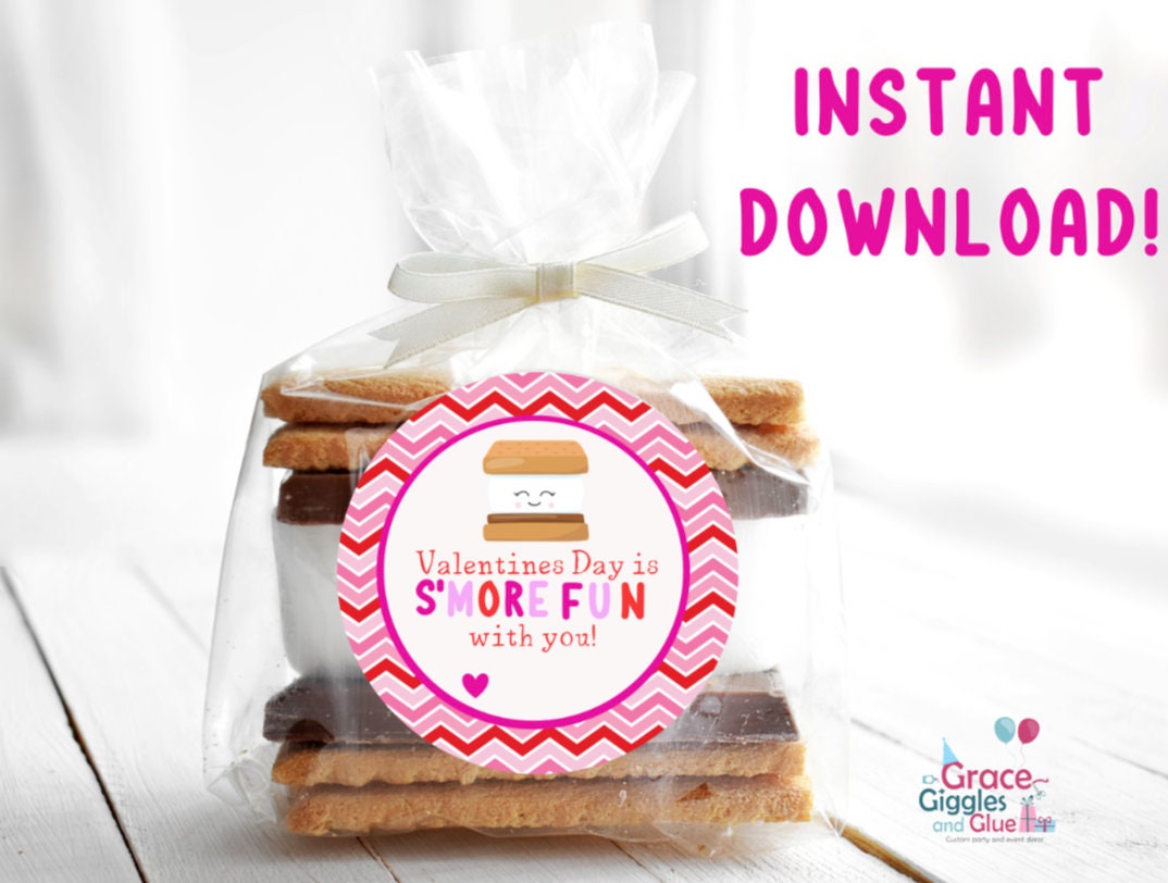 Smore Themed Instant Download Valentine's Favor Tags | Etsy