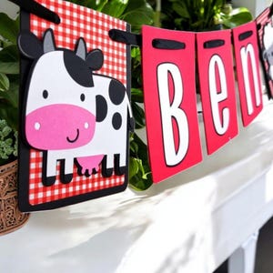 Barn/farm Animal Themed Name Banner, Barnyard Themed Happy Birthday ...