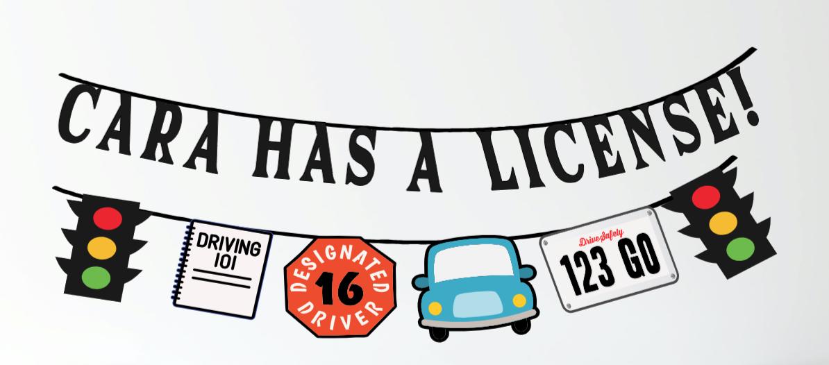New Driver's License Party Banner, New Driver Party Garland - Etsy