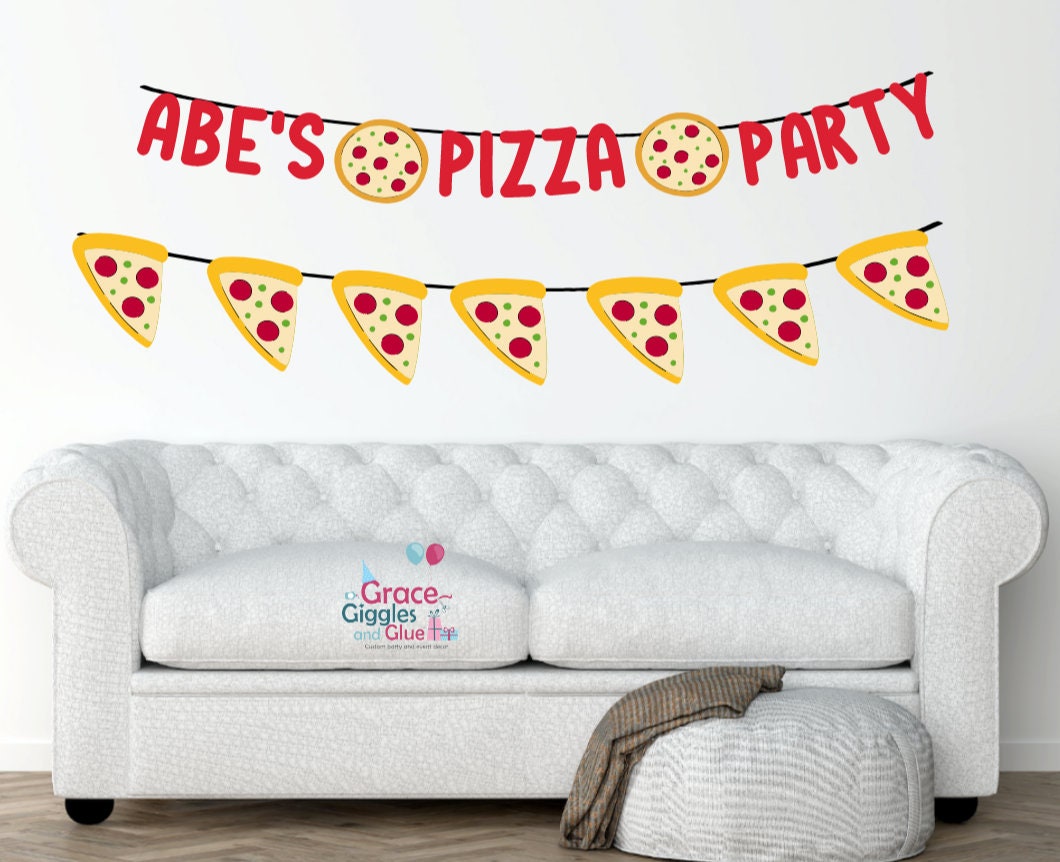 Personalized Pizza Party Themed Party Cups With Straws and - Etsy
