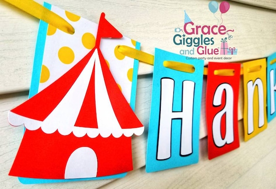 Circus/carnival Themed Name Banner Circus/carnival Happy | Etsy