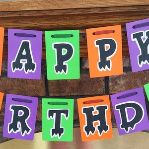 Ghost Happy Birthday Banner, Spooky One Name Banner, Halloween Birthday ...