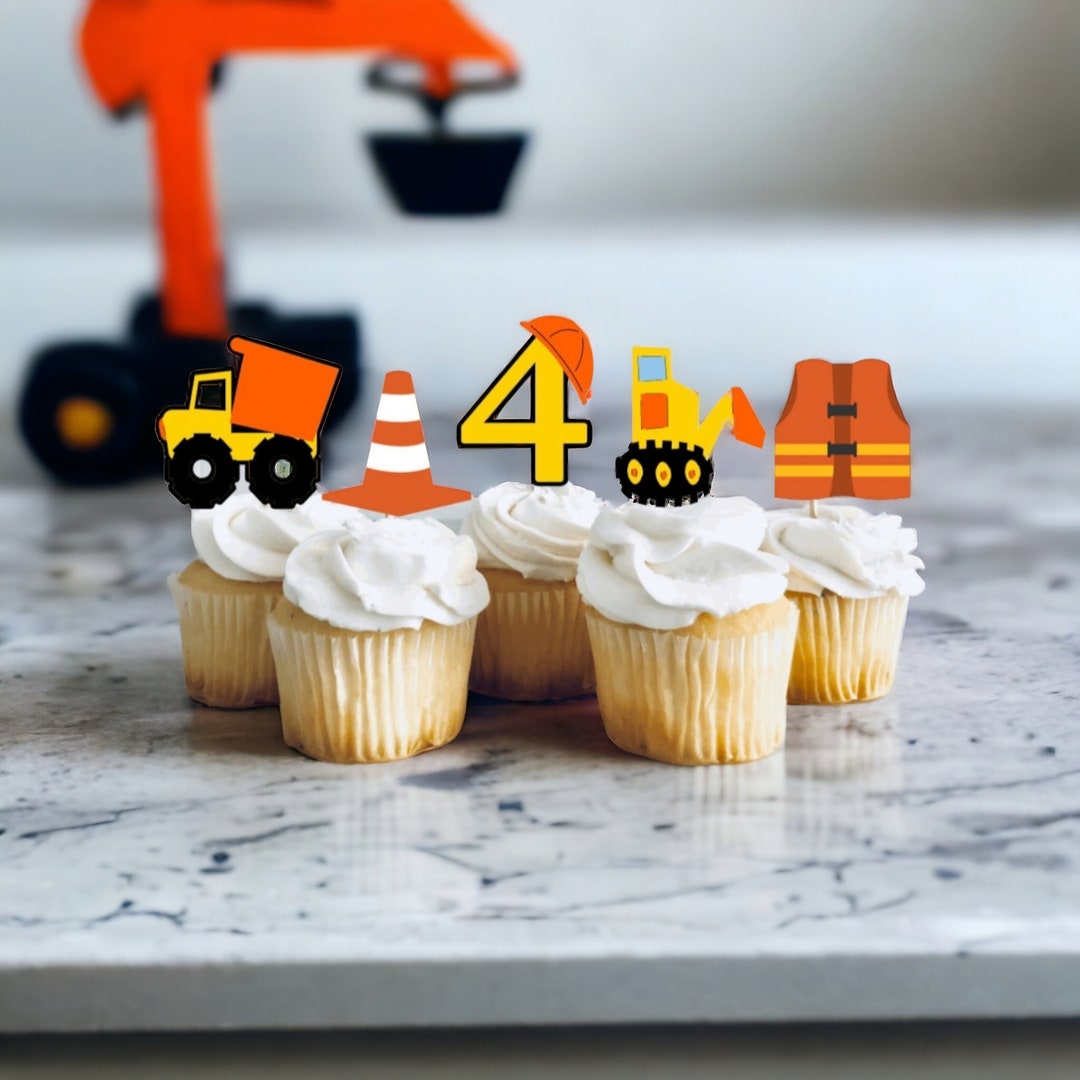 Construction Themed Cupcake Toppers - Etsy