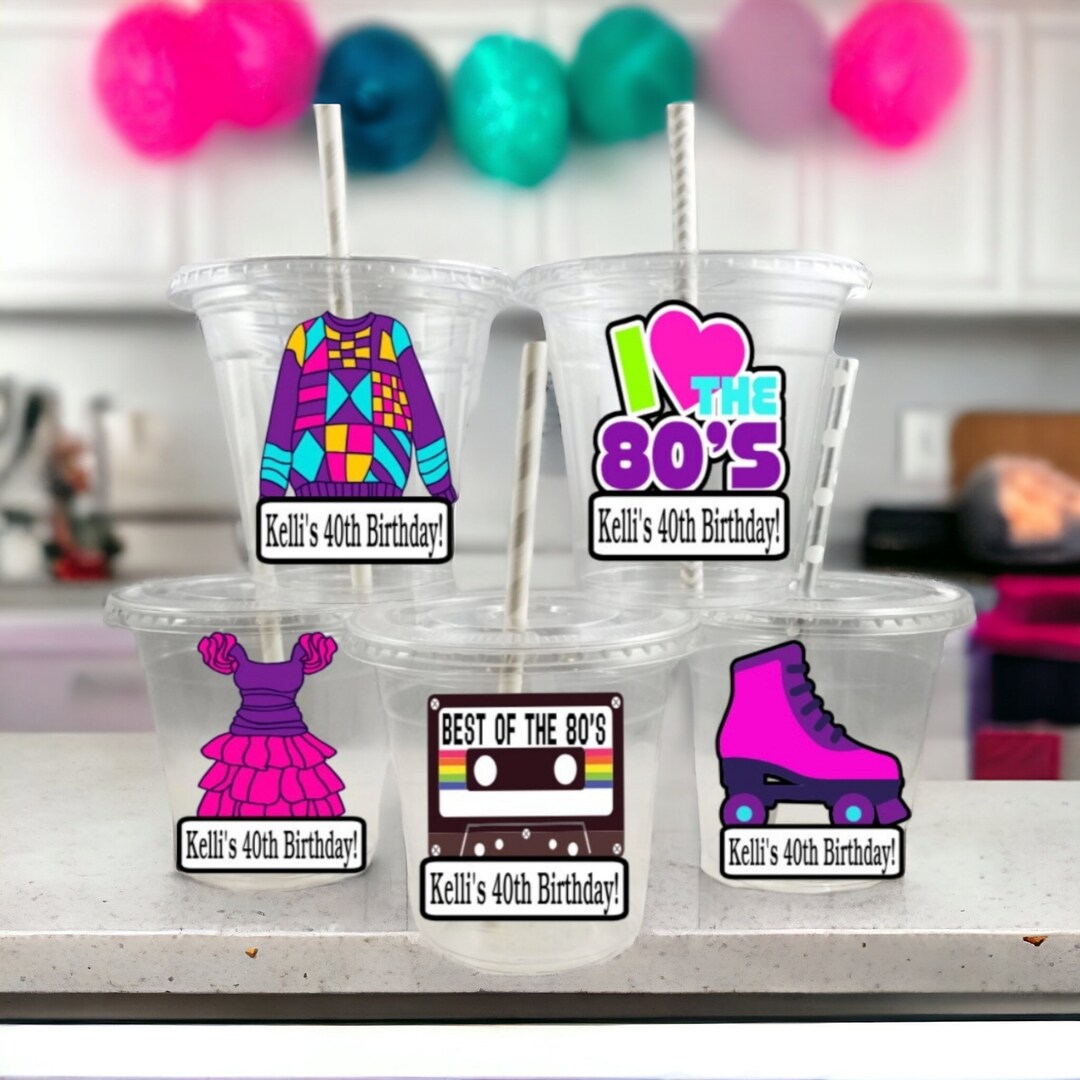 80s Party Cups , I Love the 80s Party Cups, 80s Party Favors, 40th ...