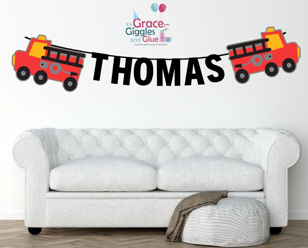 Custom Fire Truck Banner Fire Truck Garland - Etsy