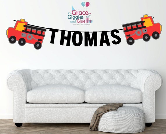 Custom Fire Truck Banner Fire Truck Garland - Etsy