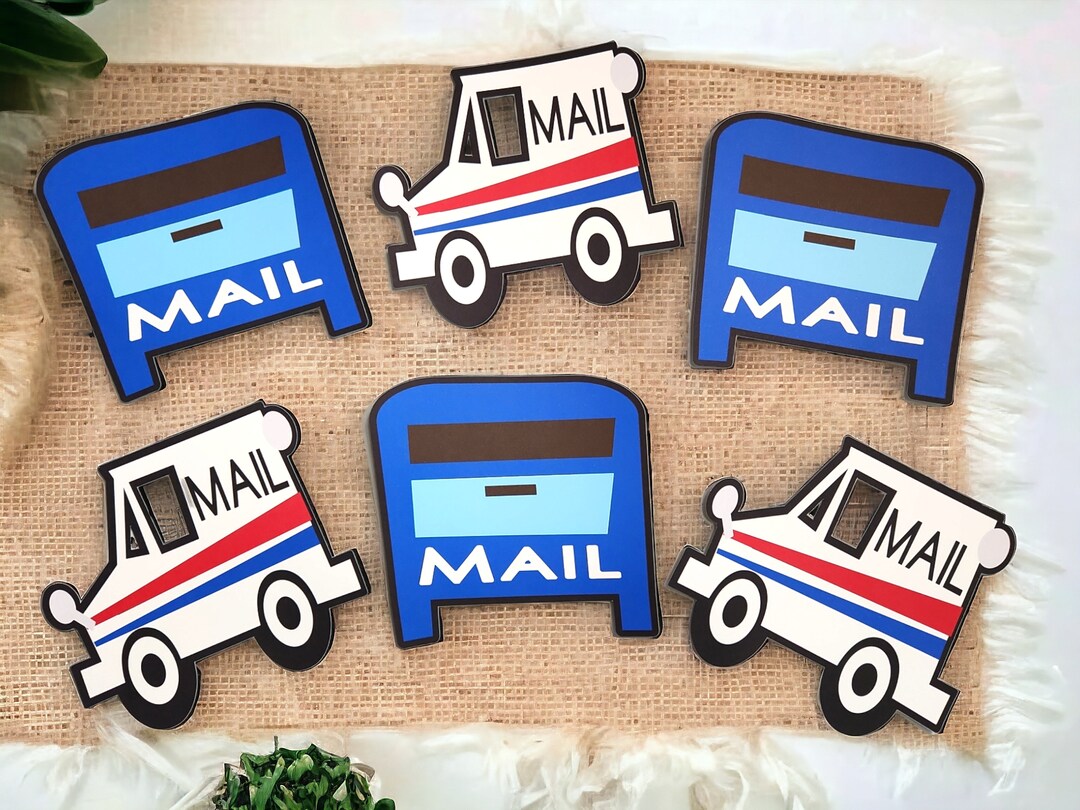 6 (4 Inch) Mail Party Cutouts, Mailman Die Cuts - Etsy
