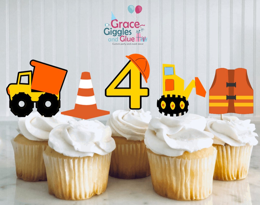 Construction Themed Cupcake Toppers - Etsy