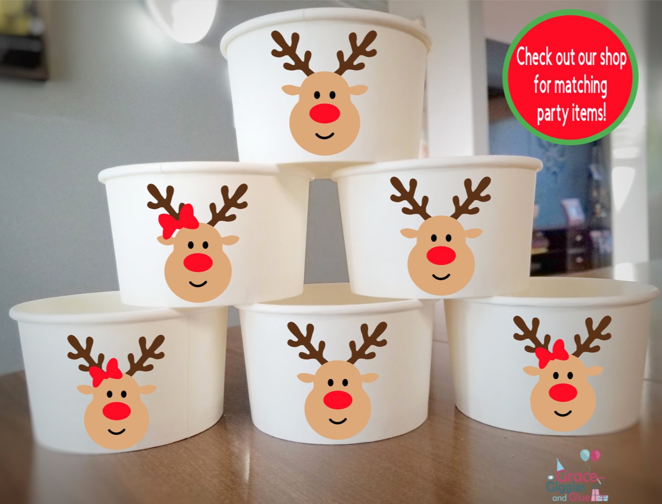 Reindeer Party Snack Cups Christmas Party Favors | Etsy