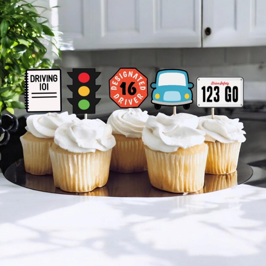 New Driver Themed Cupcake Toppers, Drivers License Cupcake Topper - Etsy