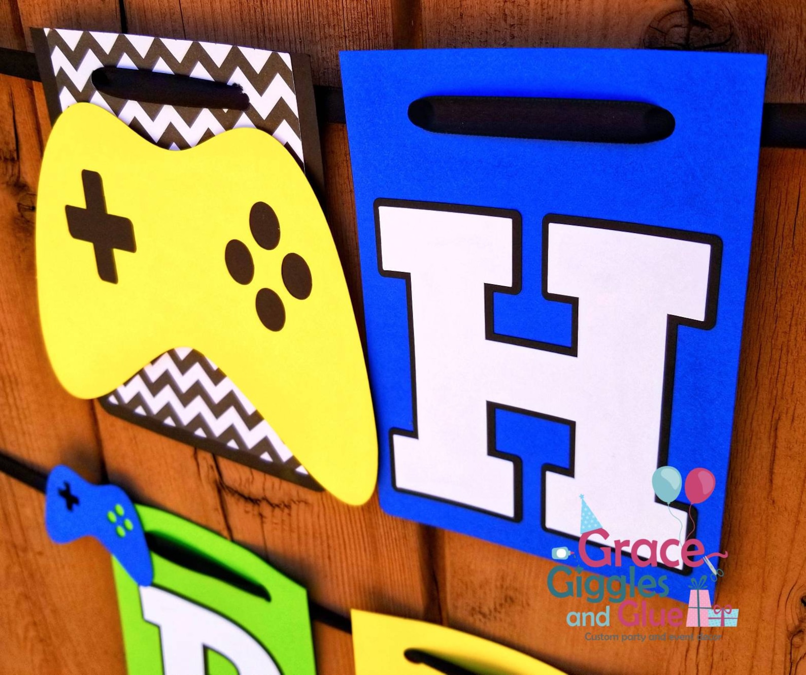 Video Game Themed Name Banner Video Game Happy Birthday | Etsy