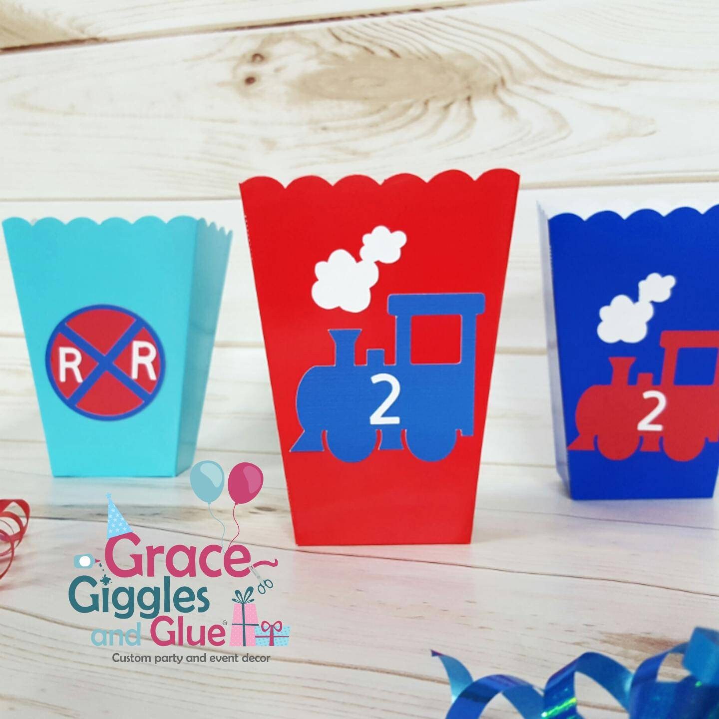Train Themed Favor/snack Boxes, Chugga Chugga Two Two Favors - Etsy