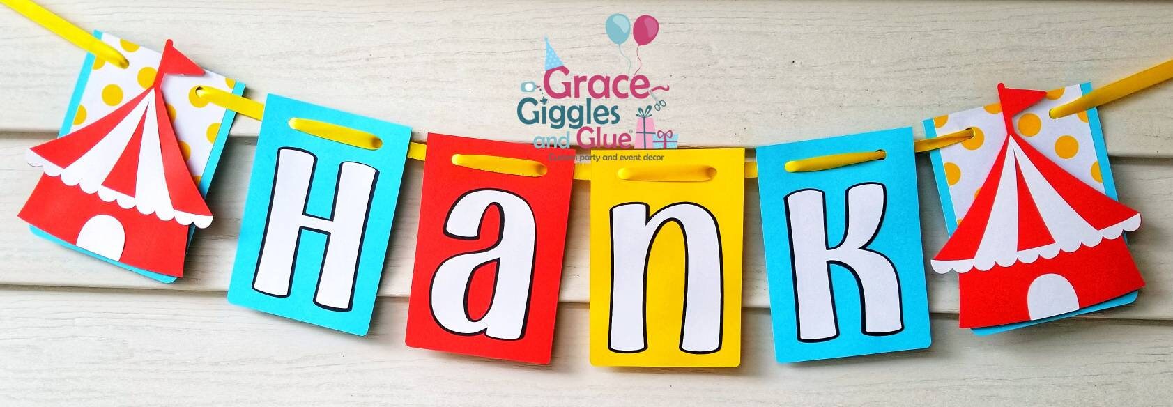 Circus/carnival Themed Name Banner Circus/carnival Happy - Etsy
