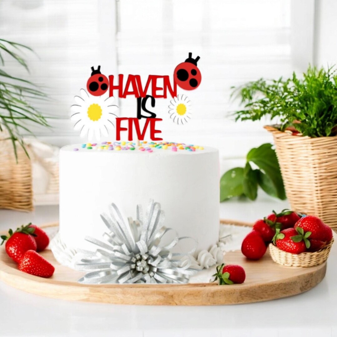 Personalized Ladybug Themed Cake Topper - Etsy