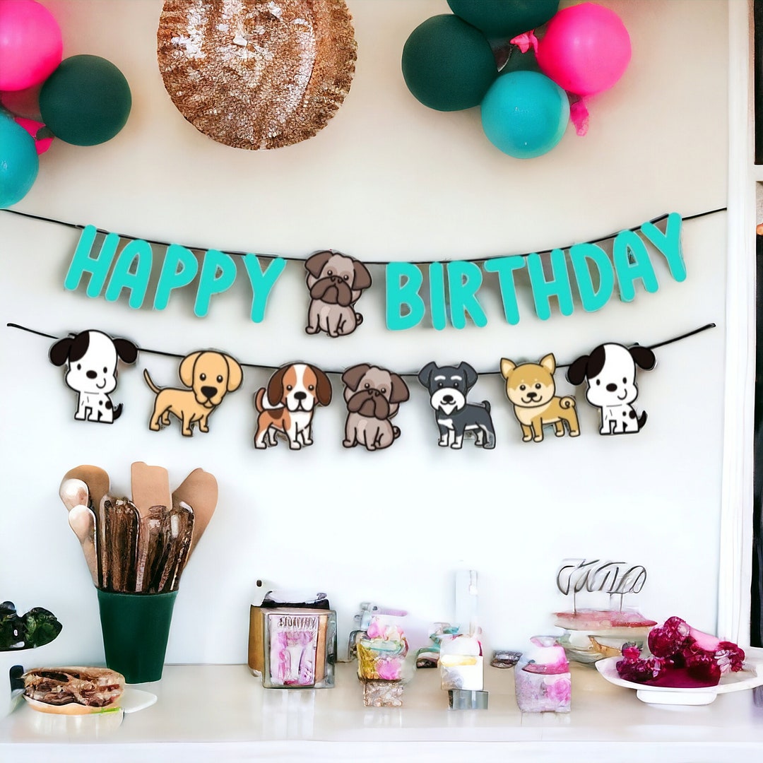 Puppy Banner, Puppy Birthday Banner, Dog Garland, - Etsy