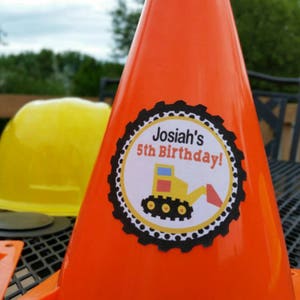 2pc Personalizd Construction Party Themed Centerpiece Cones | Etsy