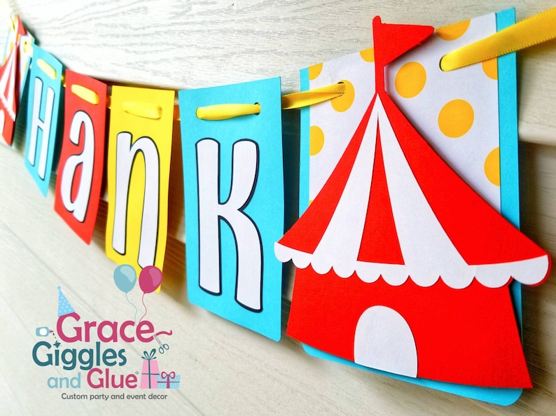 Circus/carnival Themed Name Banner Circus/carnival Happy | Etsy