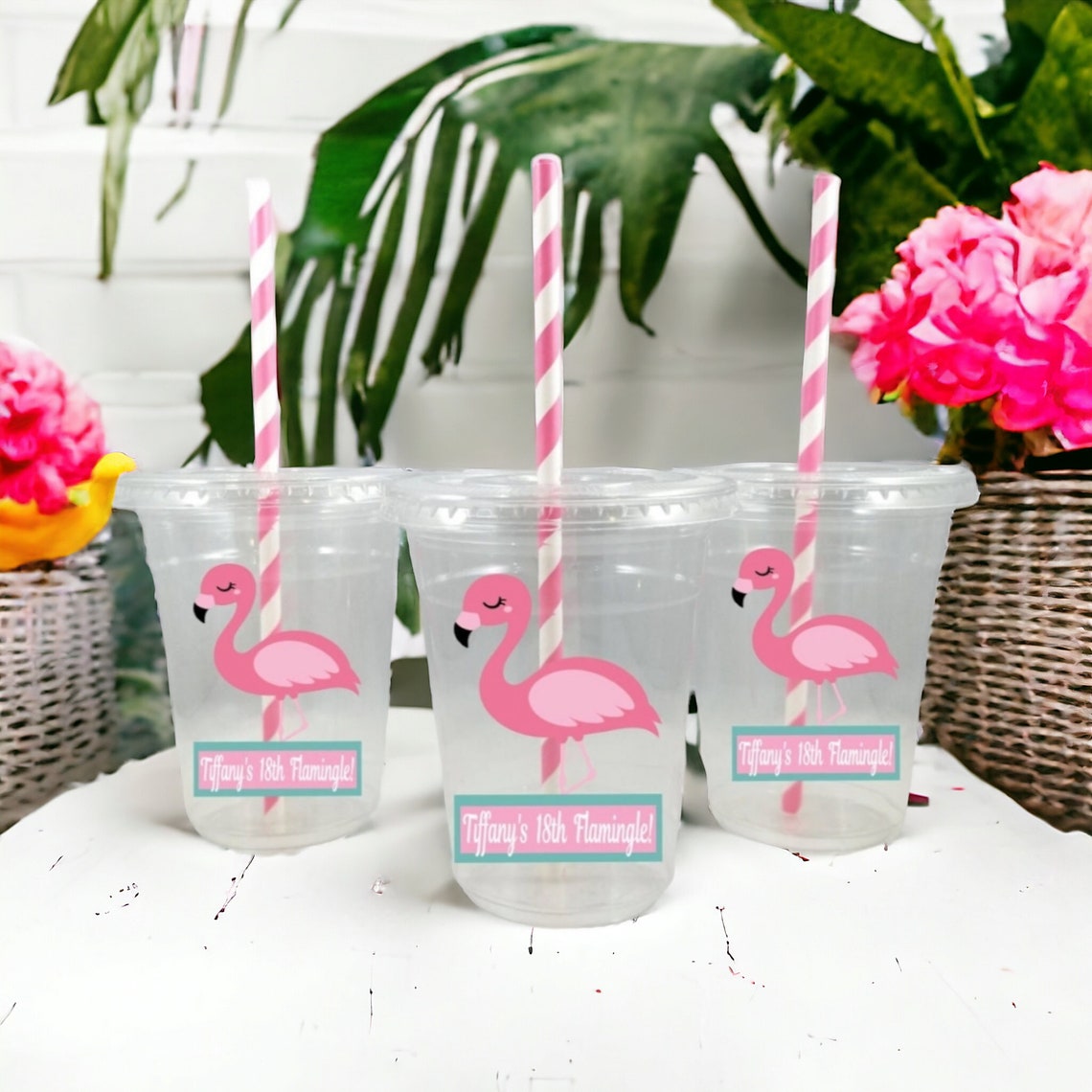 Personalized Flamingo Party Cups, Flamingle Party Cups - Etsy