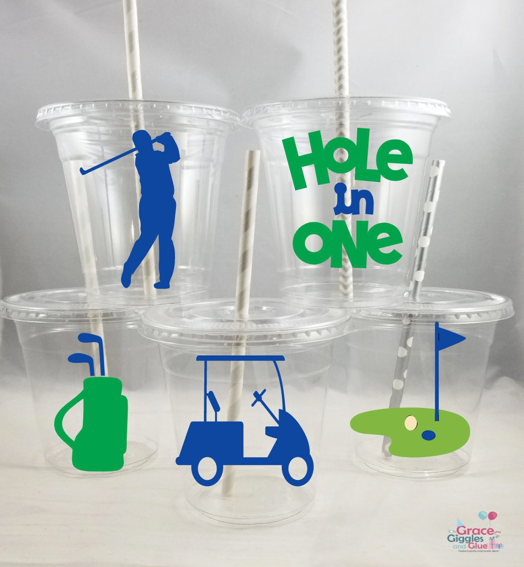 Golf Party Themed Party Cups With Lids and Straws, Golf Theme Party ...