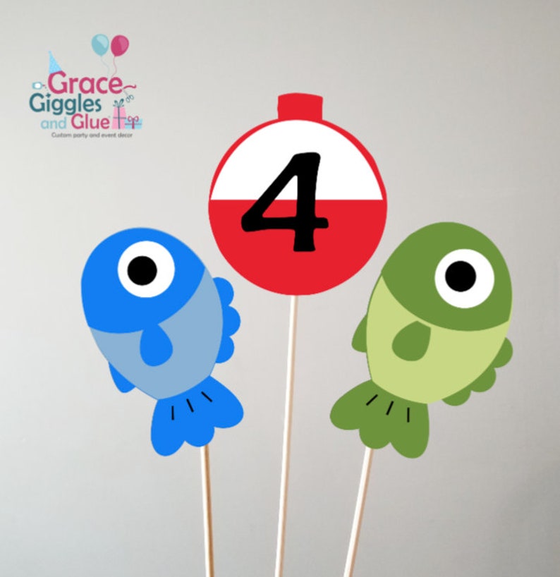 3pc Fishing Centerpiece - Etsy