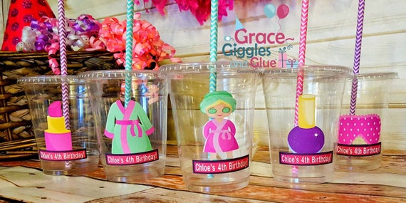Personalized Spa/slumber Themed Party Cups | Etsy