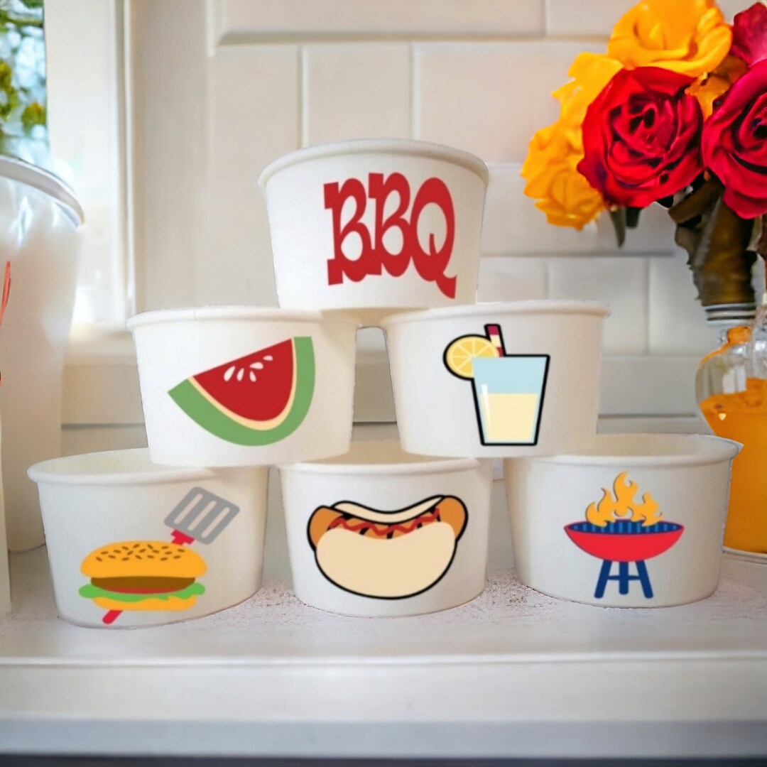 BBQ Party Snack Cups, Backyard Party Favors - Etsy