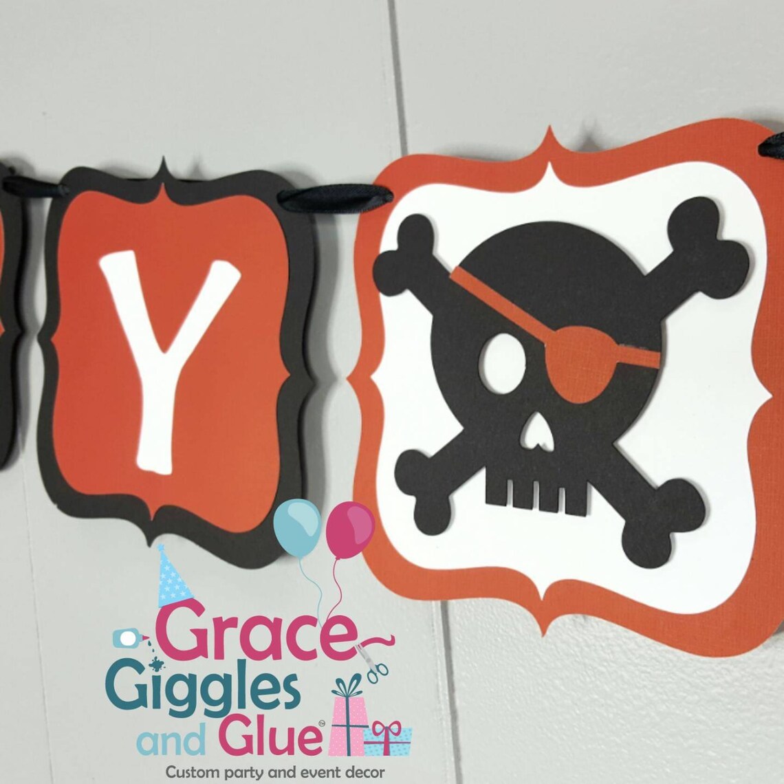 Pirate Themed Happy Birthday Banner | Etsy