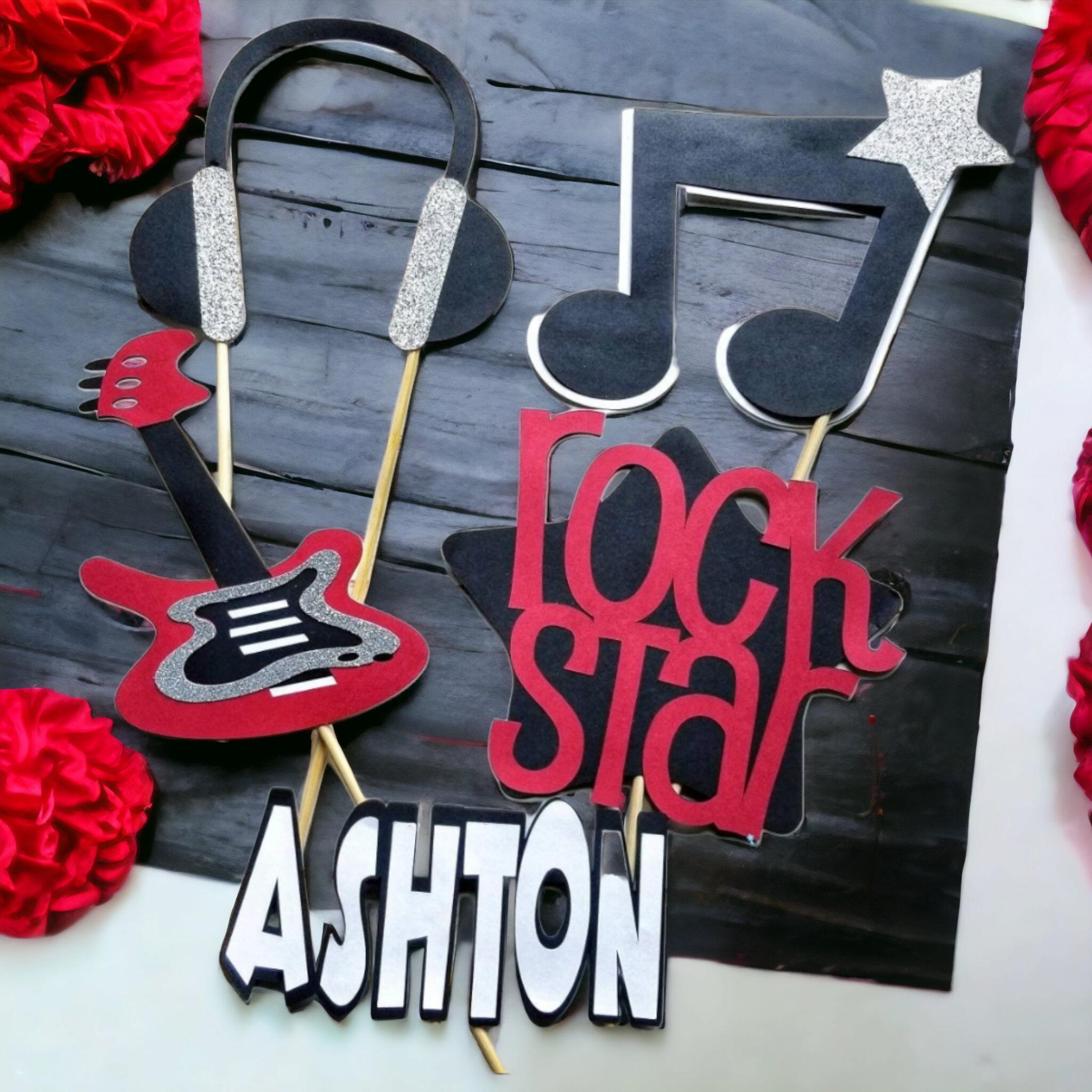 Rock Star Themed Cupcake Toppers - Etsy