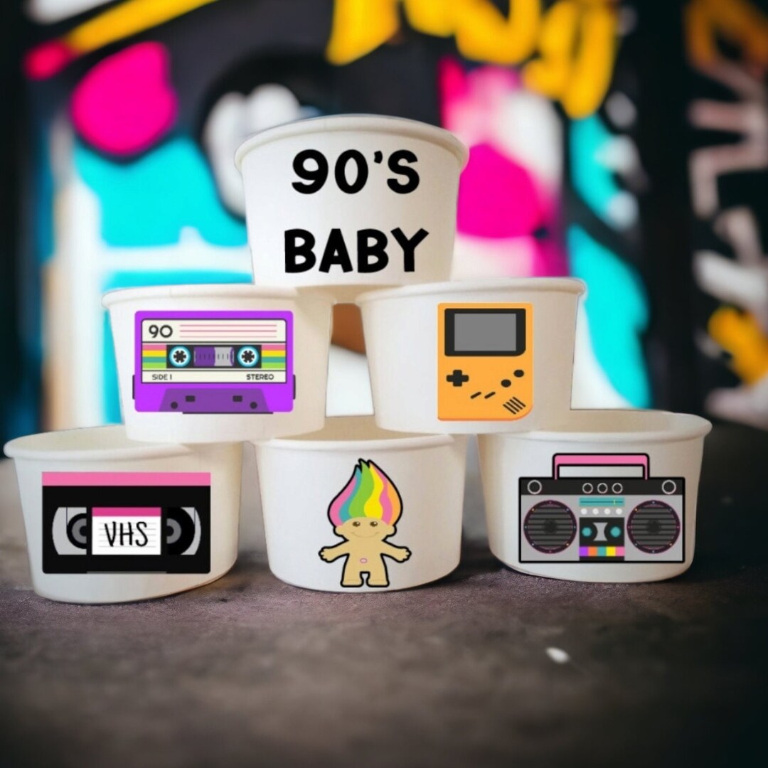 90s Party Snack Cups, 90s Party Favors - Etsy