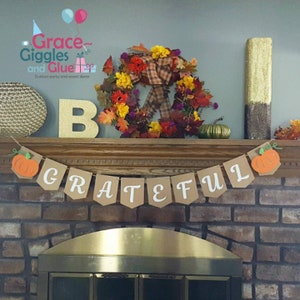 Grateful Fall Banner, Thanksgiving Home Decoration Banner - Etsy
