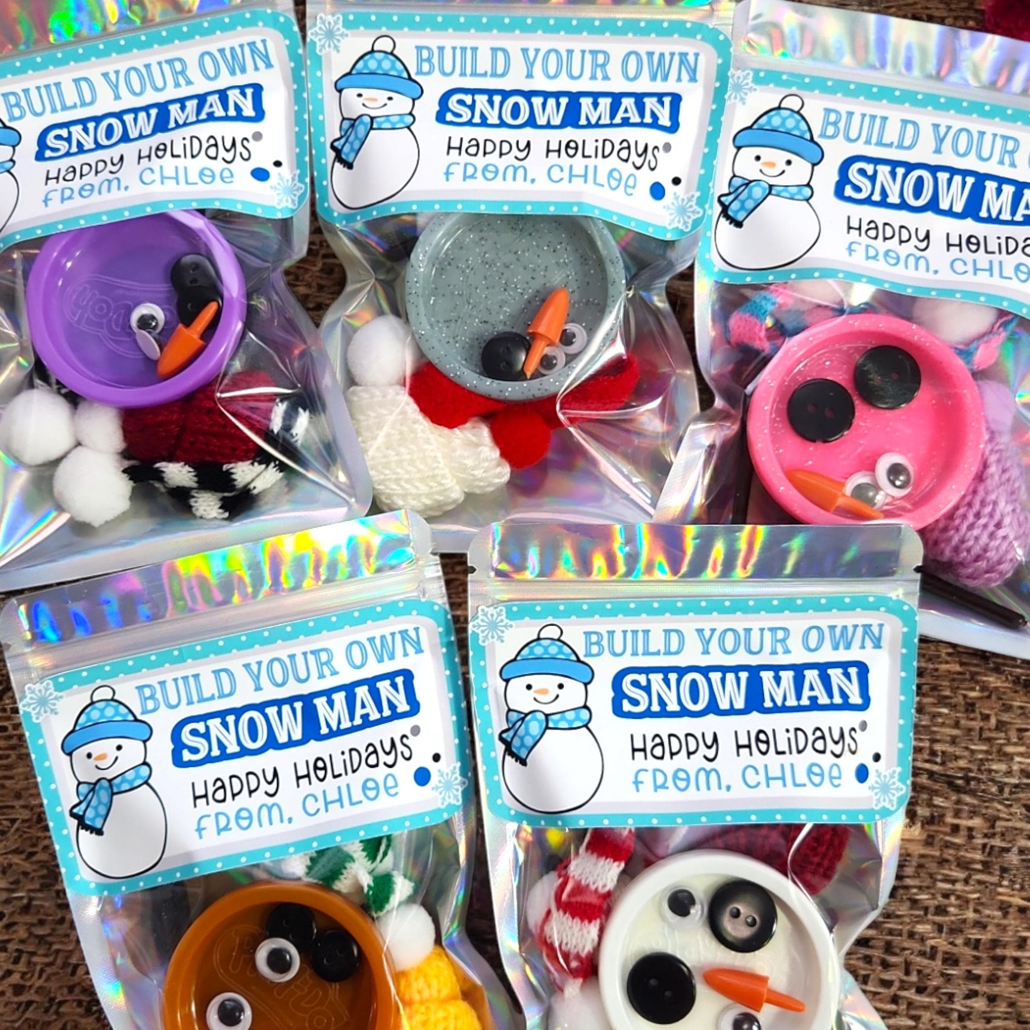 Christmas Party Favors, Build Your Own Snowman, Holiday Party Doh Craft ...
