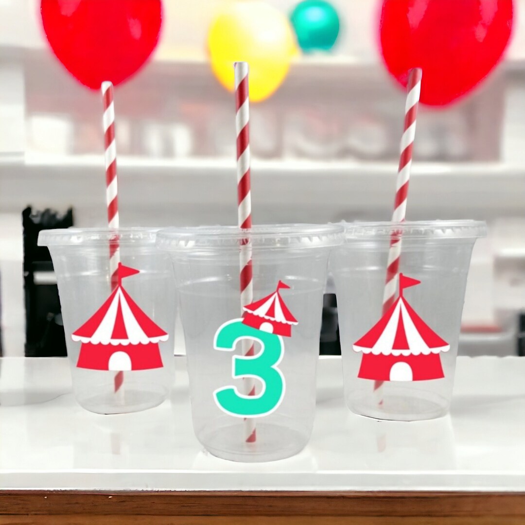 Custom Circus Themed Party Cups - Etsy