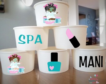 Personalized Spa/slumber Themed Party Cups | Etsy