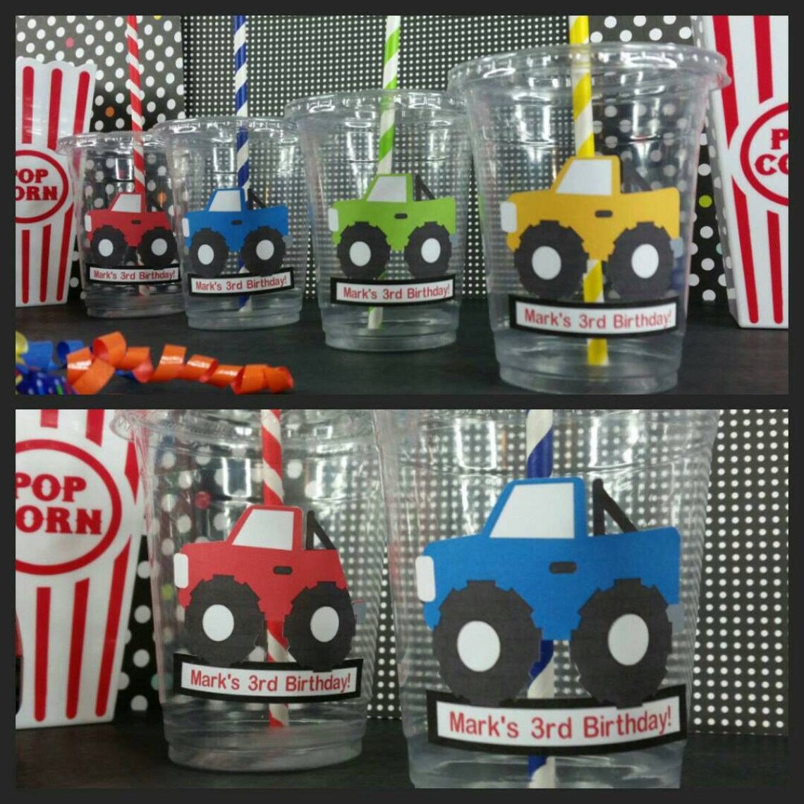 Personalized Monster Truck Party Cups - Etsy