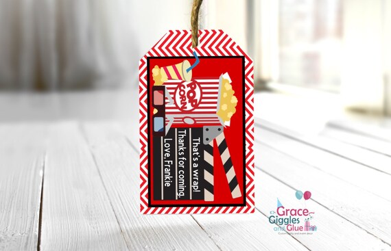 6 Personalized Movie Themed Favor Tags - Etsy