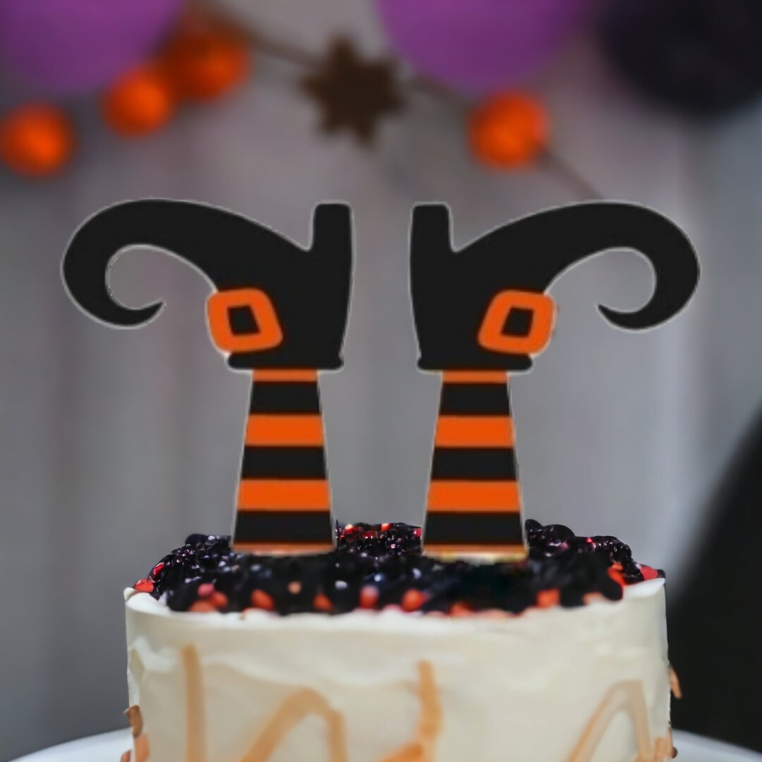 Witch Legs Cake Topper, Halloween Party Cake Topper - Etsy