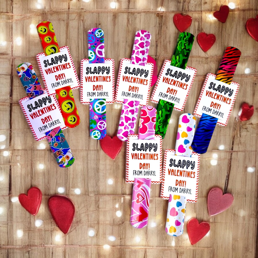 Valentines Day Party Favors, Slap Bracelet Classroom Gift , Valentine's ...
